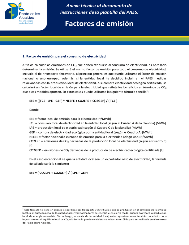 Factores De Emisión