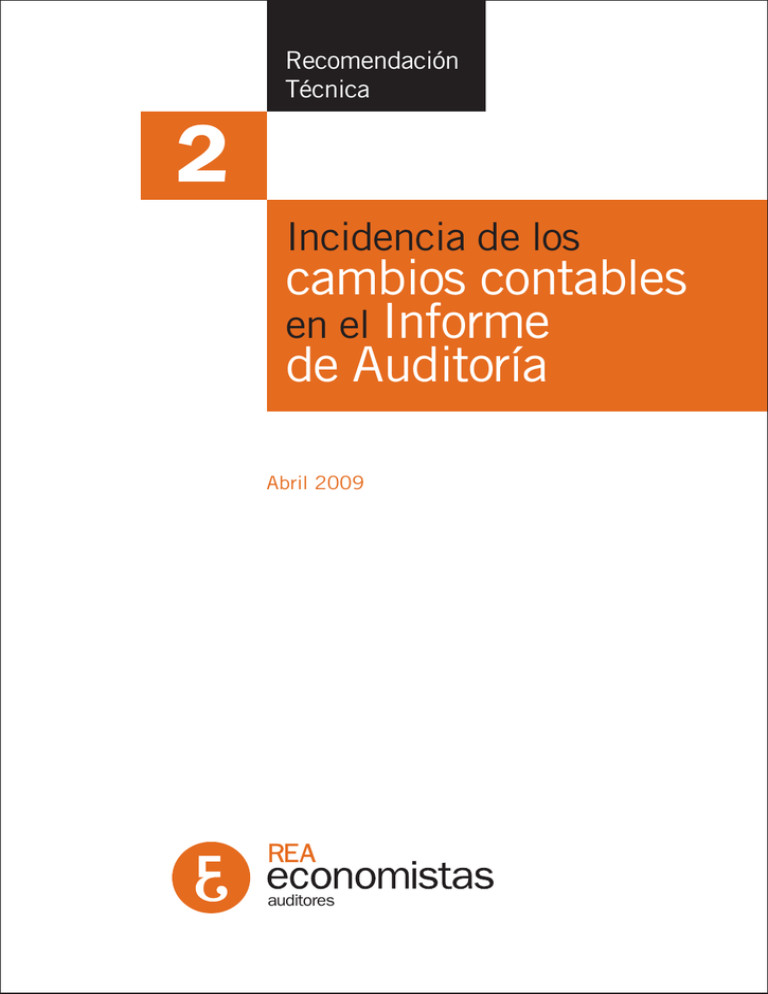 cambios contables en el Informe de Auditoría