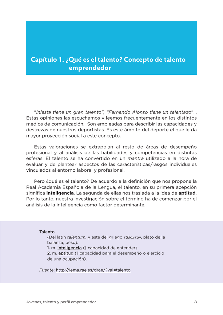 Capítulo 1. ¿Qué es el talento? Concepto de talento