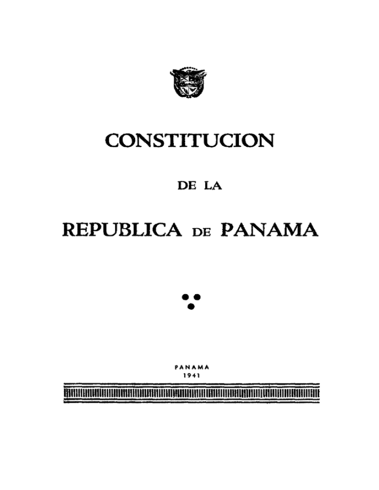 CONSTITUCION REPUBLICA DE PANAMÁ