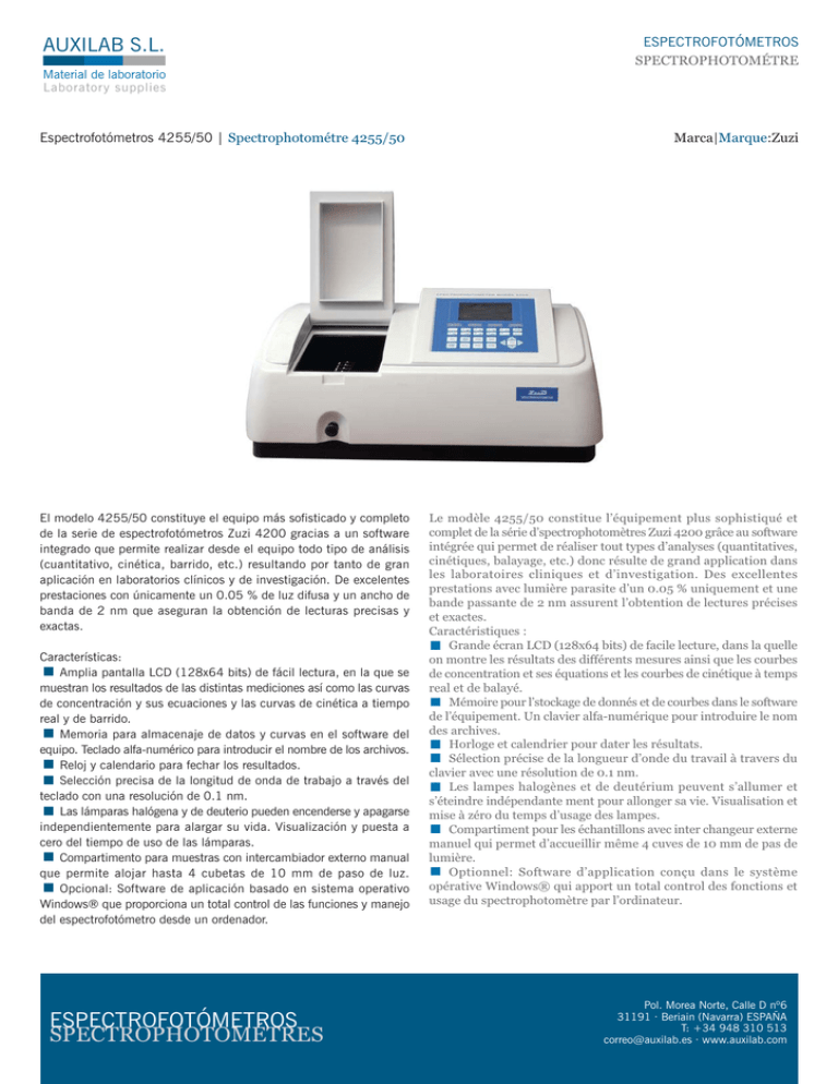 espectrofotómetros spectrophotométres