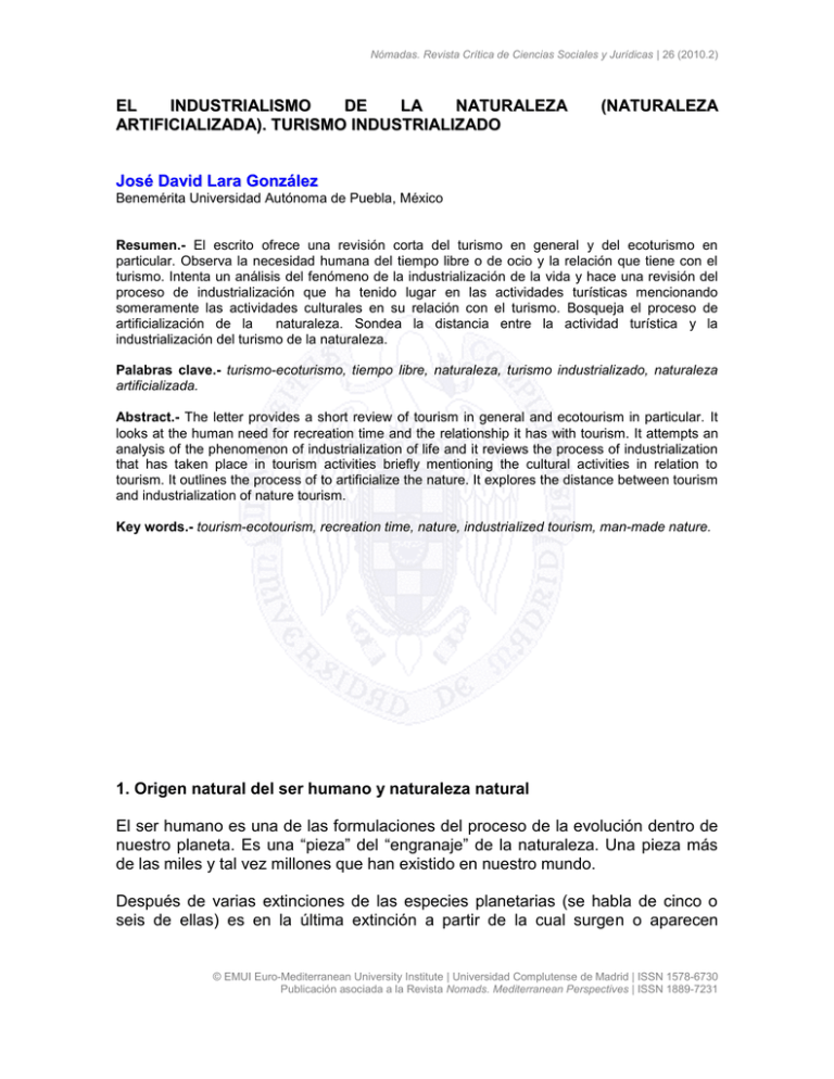 EL INDUSTRIALISMO DE LA NATURALEZA