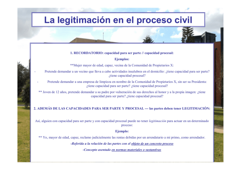 La legitimación en el proceso civil
