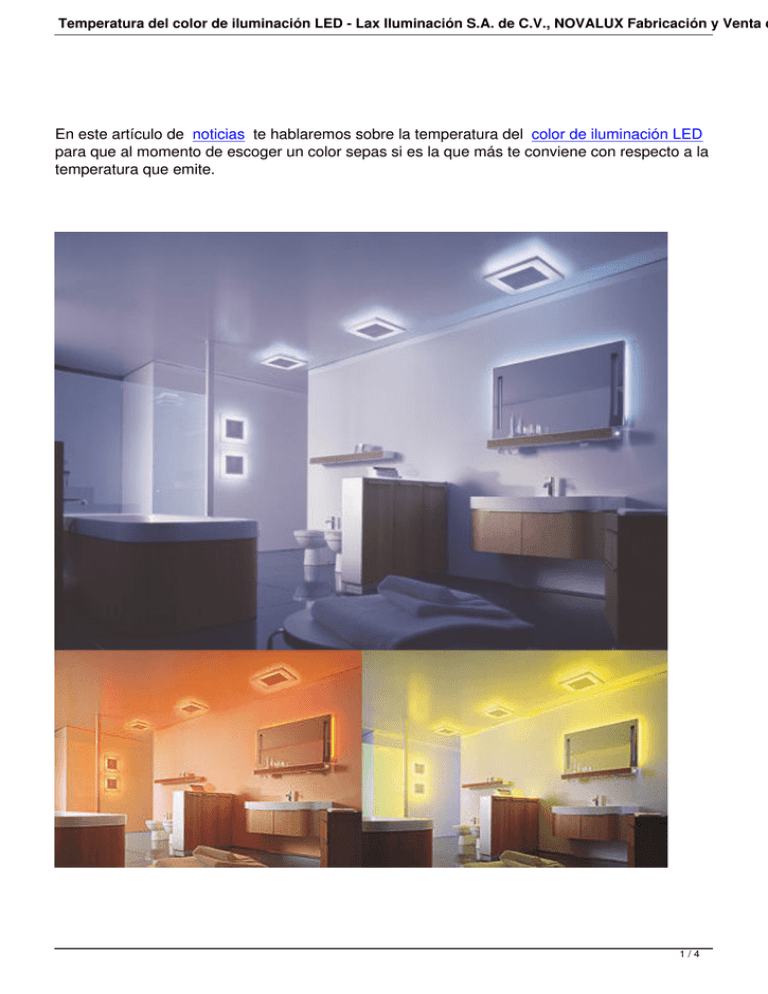 Temperatura del color de iluminación LED