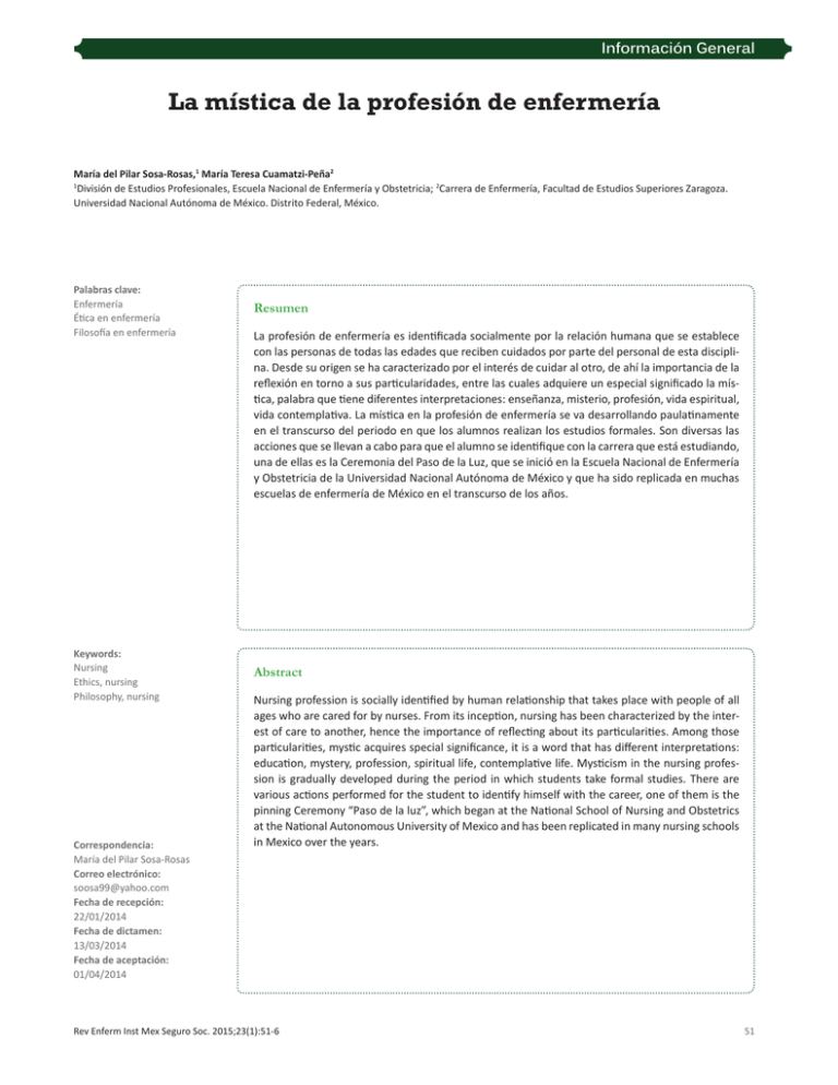 La mística de la profesión de enfermería