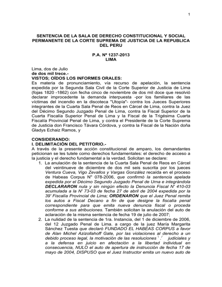 Sentencia de la Sala de Derecho Constitucional y Social