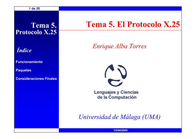 Tema 5. El Protocolo X.25