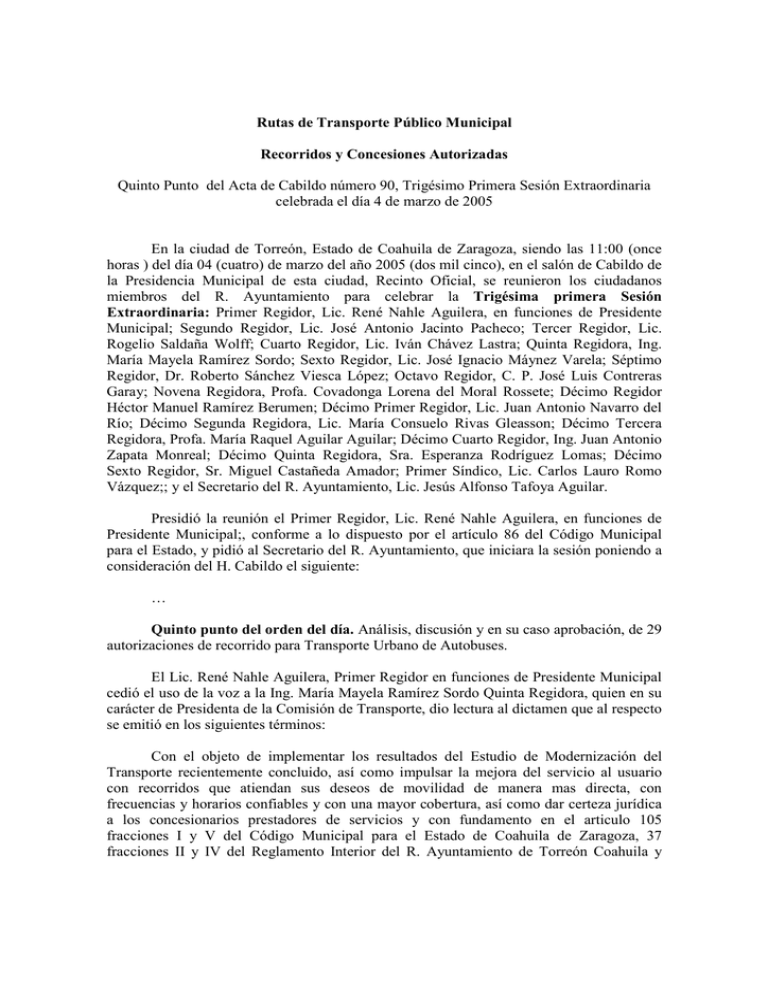 Rutas de Transporte Público Municipal