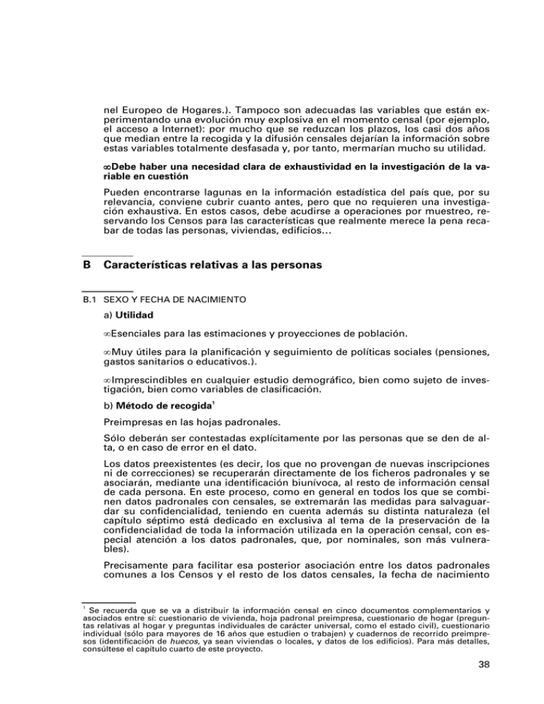 Características relativas a las personas