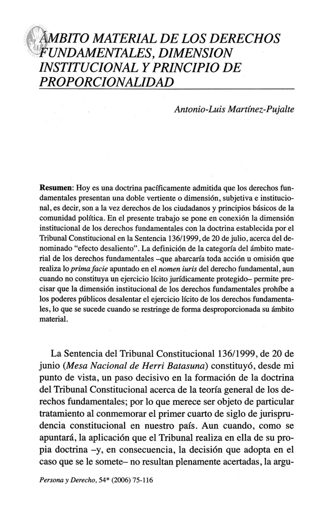 ÁMBITO MATERIAL DE LOS DERECHOS
