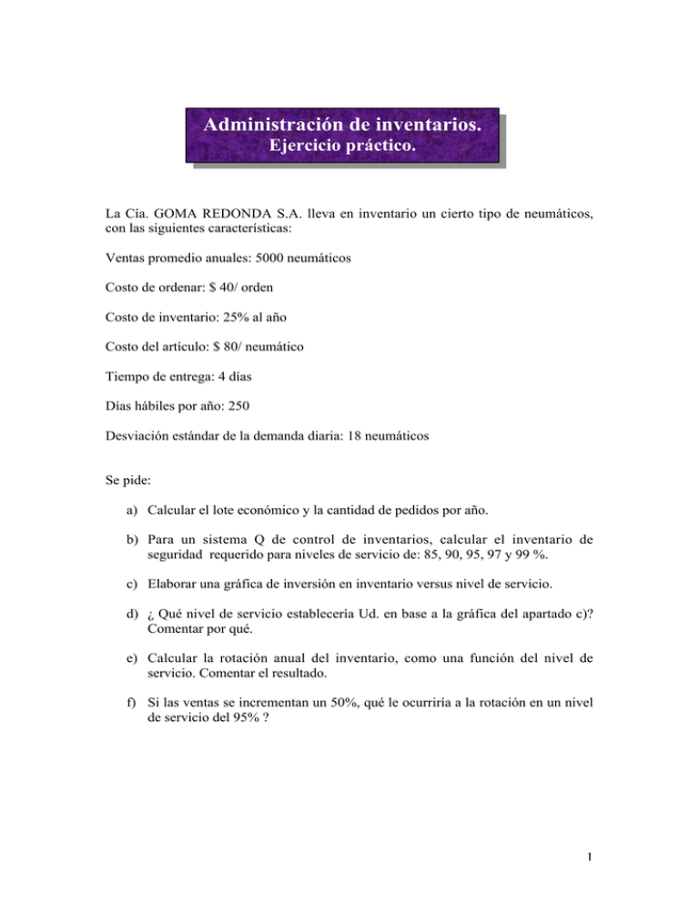 Administración de inventarios.