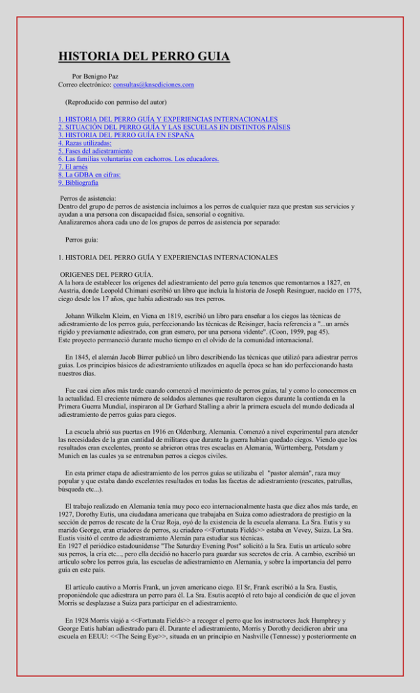 historia del perro guia