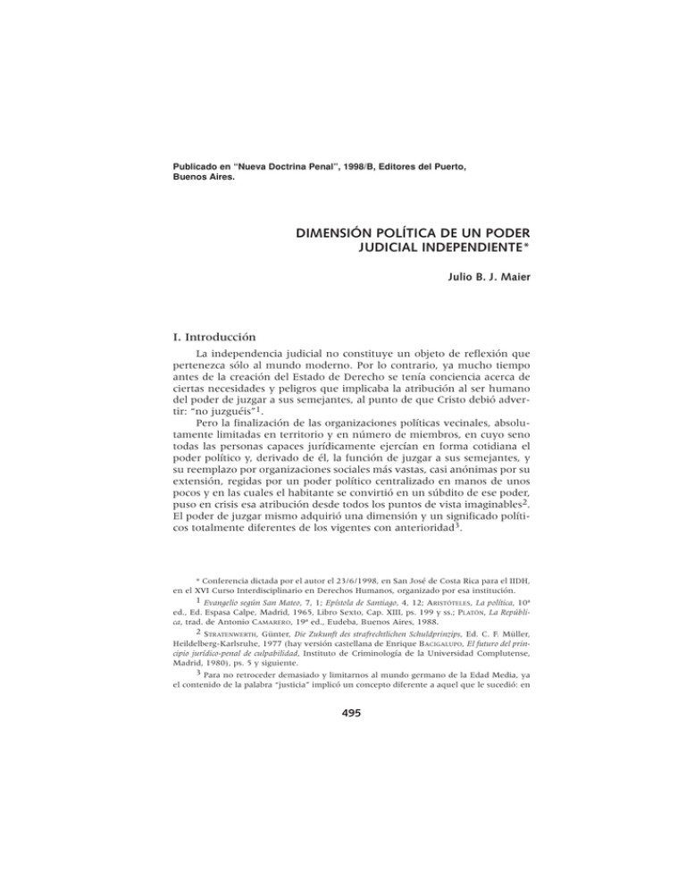 dimensión política de un poder judicial independiente
