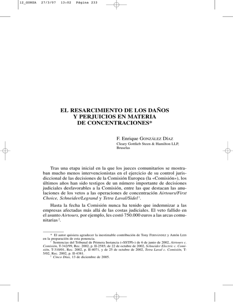 EL RESARCIMIENTO DE LOS DAÑOS Y PERJUICIOS EN