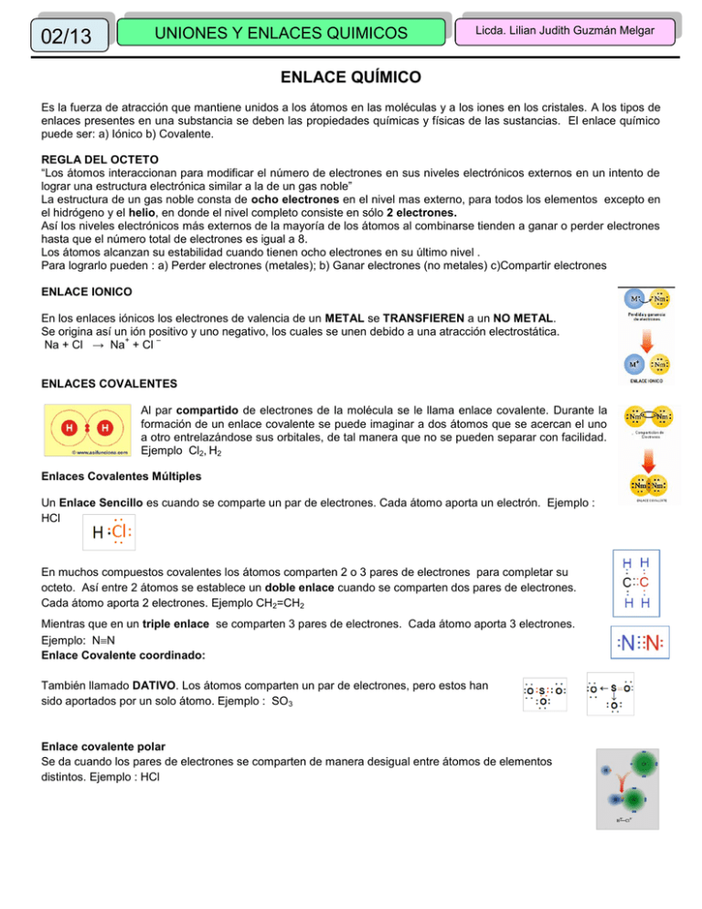 enlace químico uniones y enlaces quimicos