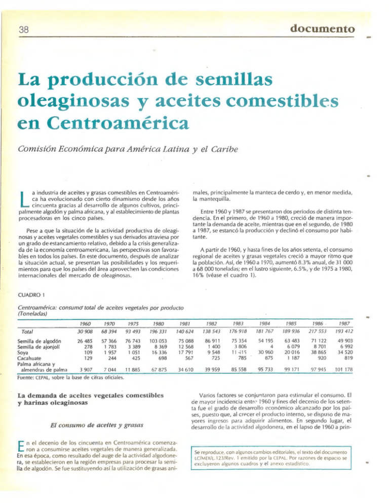 La Producción De Semillas Oleaginosas Y Aceites Comestibles En