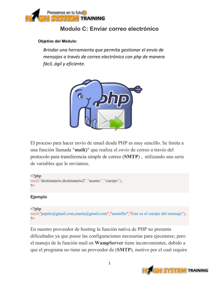 Modulo C: Enviar correo electrónico