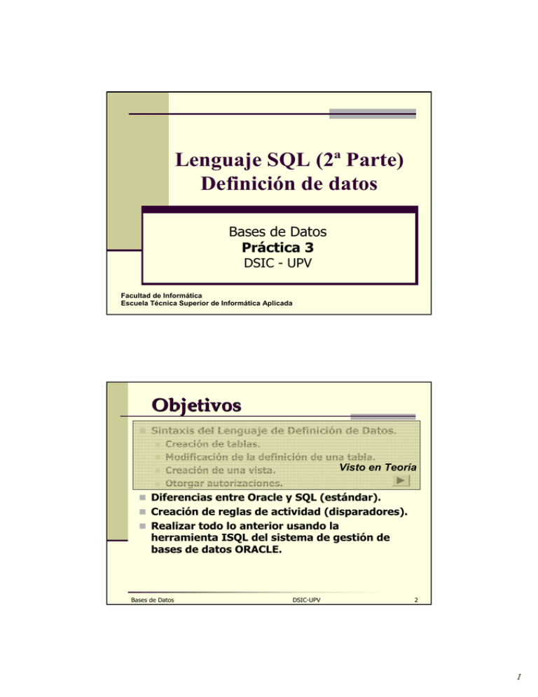 Definición de datos