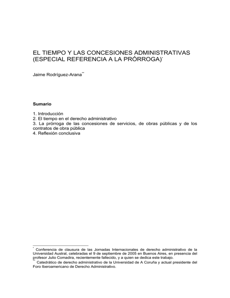 El Tiempo Y Las Concesiones Administrativas