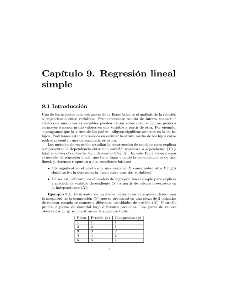 Capítulo 9. Regresión lineal simple