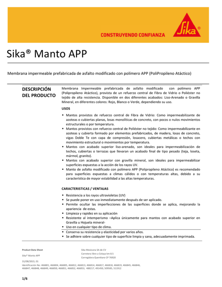 Sika Manto APP - Sika Mexicana
