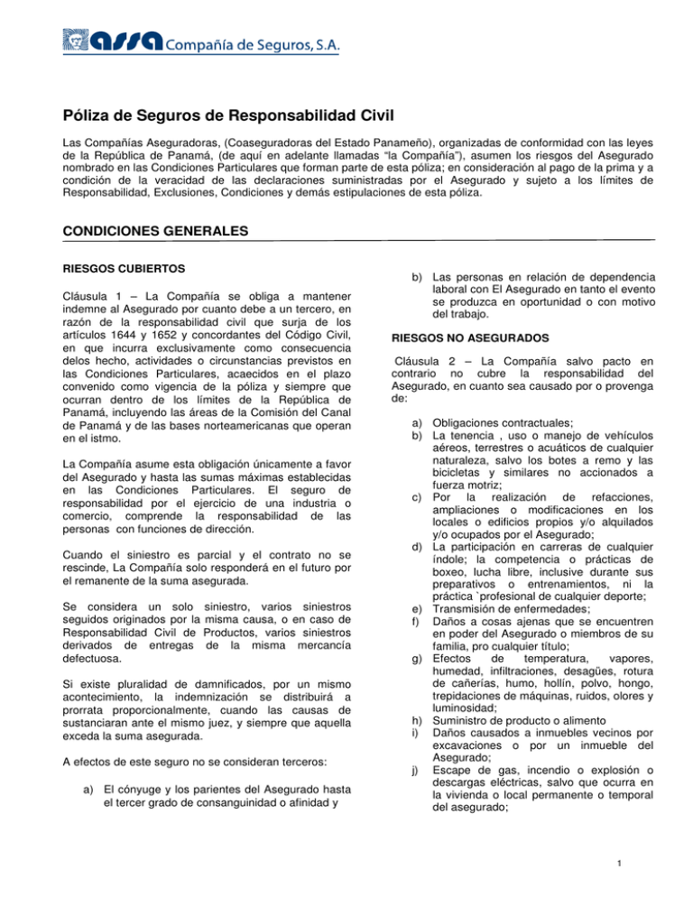 Seguro de Responsabilidad Civil