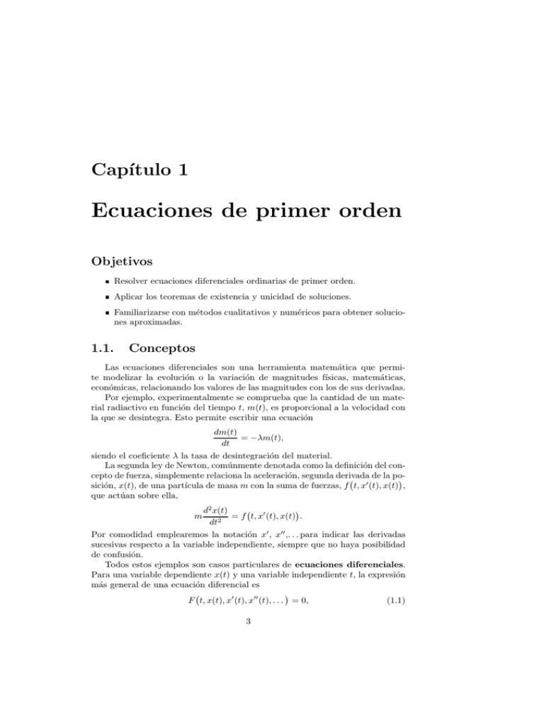 Ecuaciones de primer orden