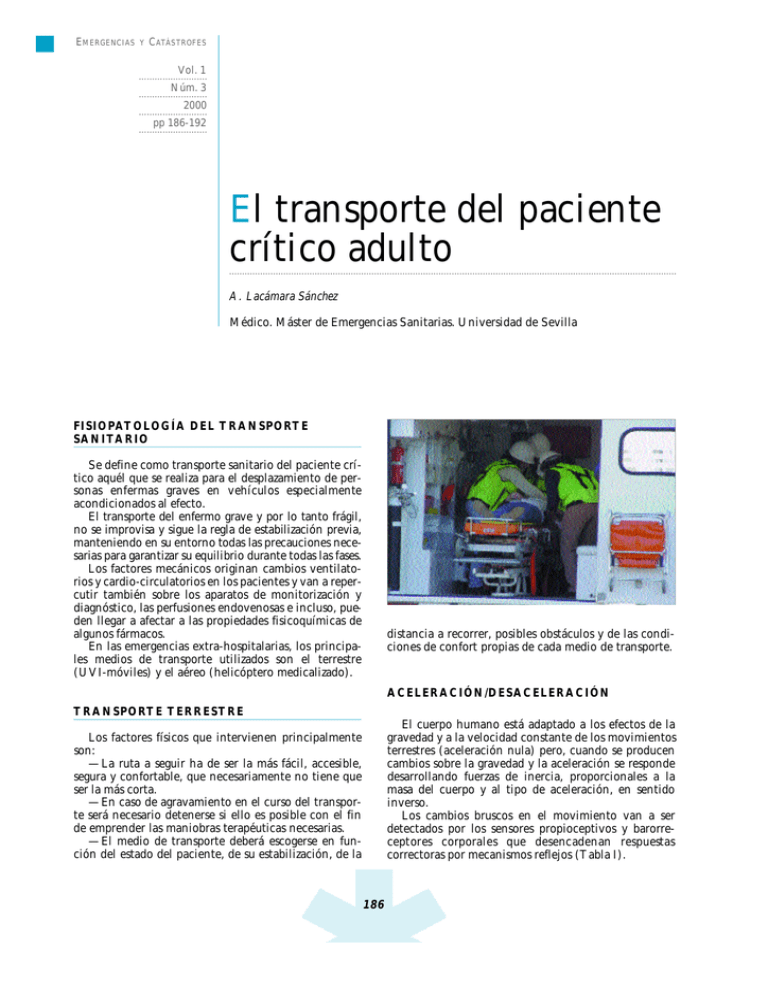 El transporte del paciente crítico adulto