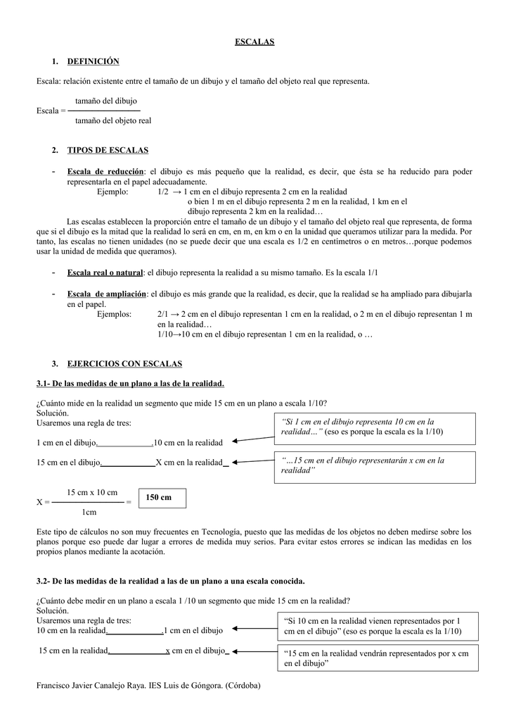 ESCALAS 1. DEFINICIÓN Escala