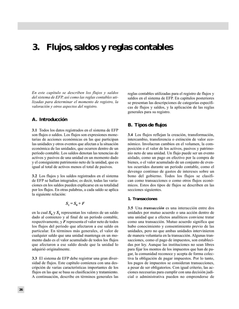 Flujos, saldos y reglas contables