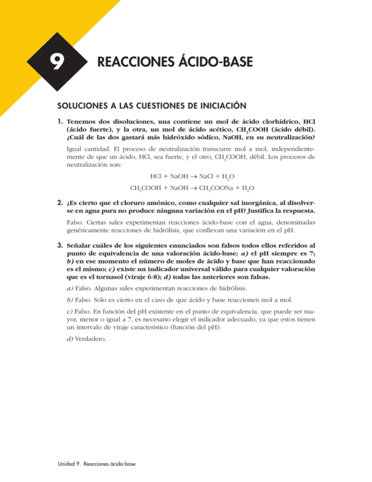 reacciones ácido-base - IES Bachiller Sabuco