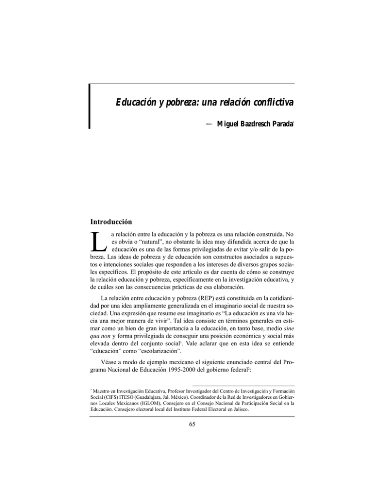 Educación y pobreza: una relación conflictiva