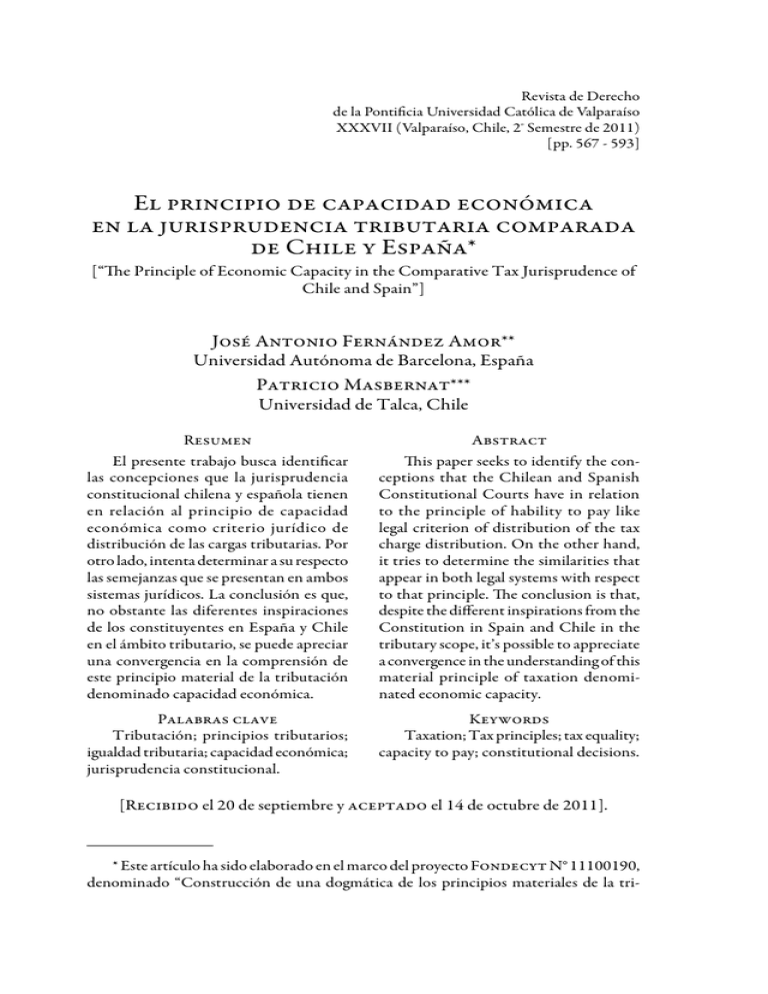 El principio de capacidad económica en la jurisprudencia tributaria
