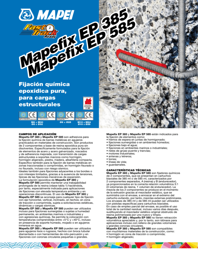 Mapefix EP 385 Mapefix EP 585 Mapefix EP 385 Mapefix
