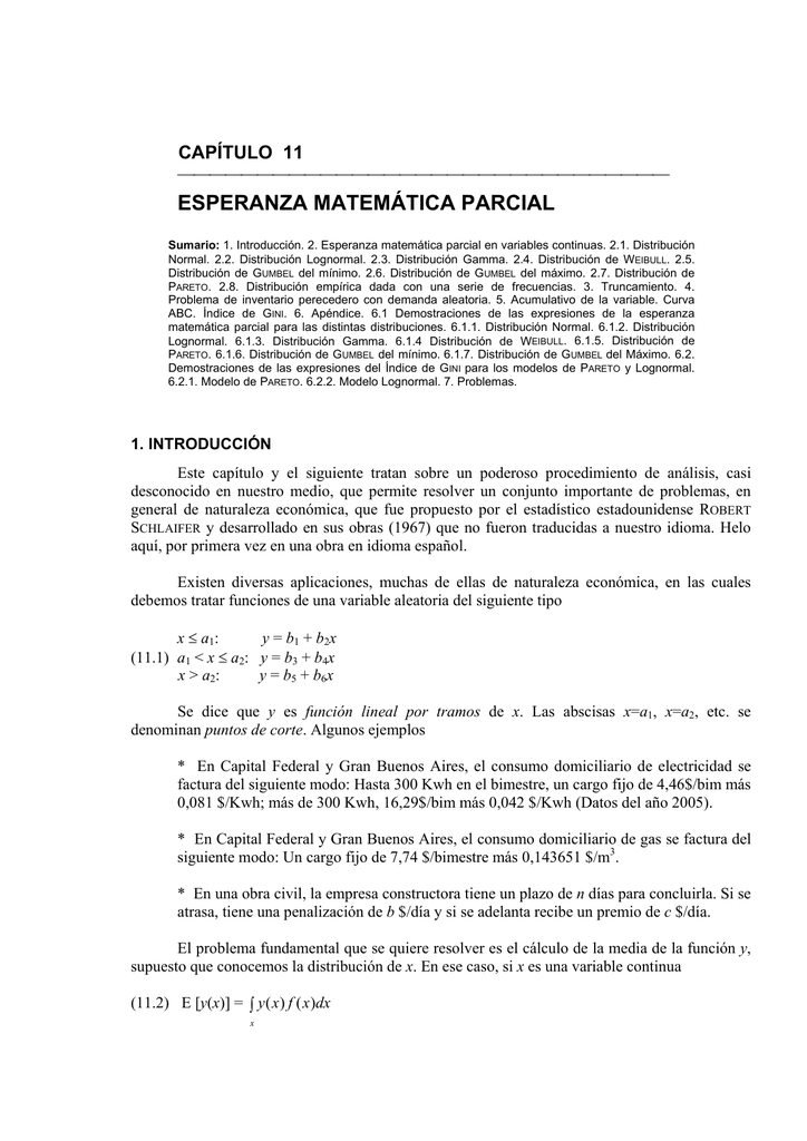 ESPERANZA MATEMÁTICA PARCIAL