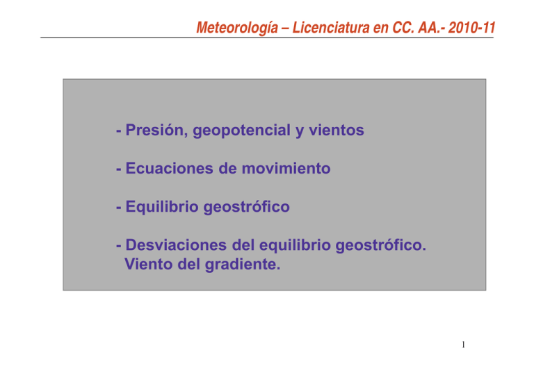 Dinámica viento geostrófico