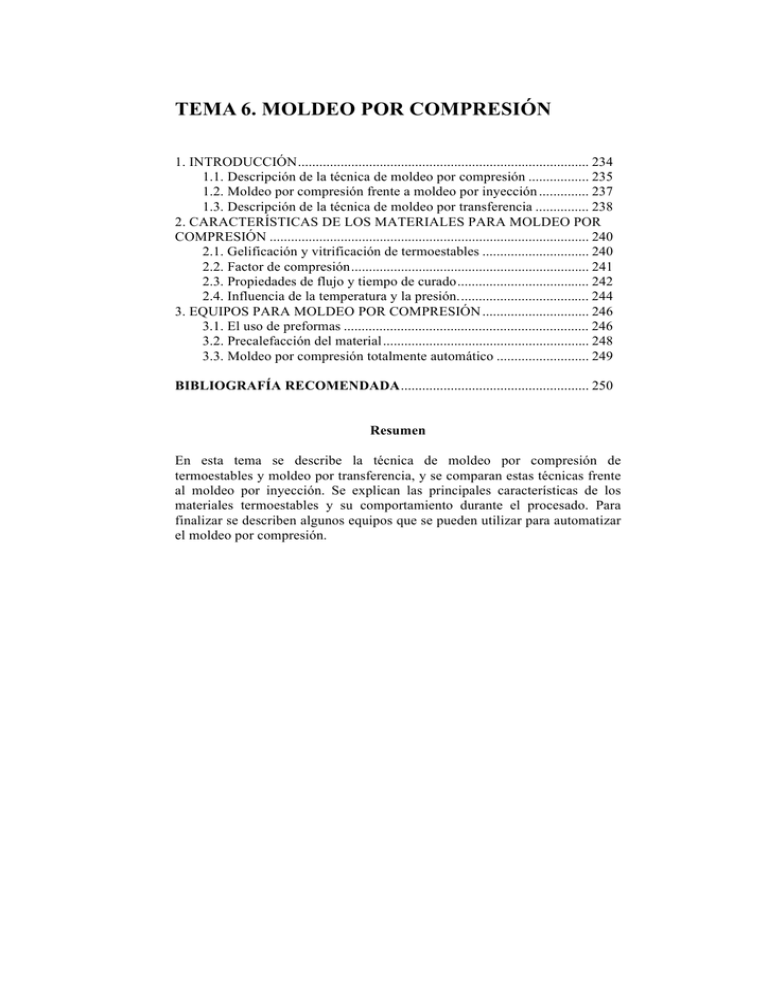 TEMA 6. MOLDEO POR COMPRESIÓN