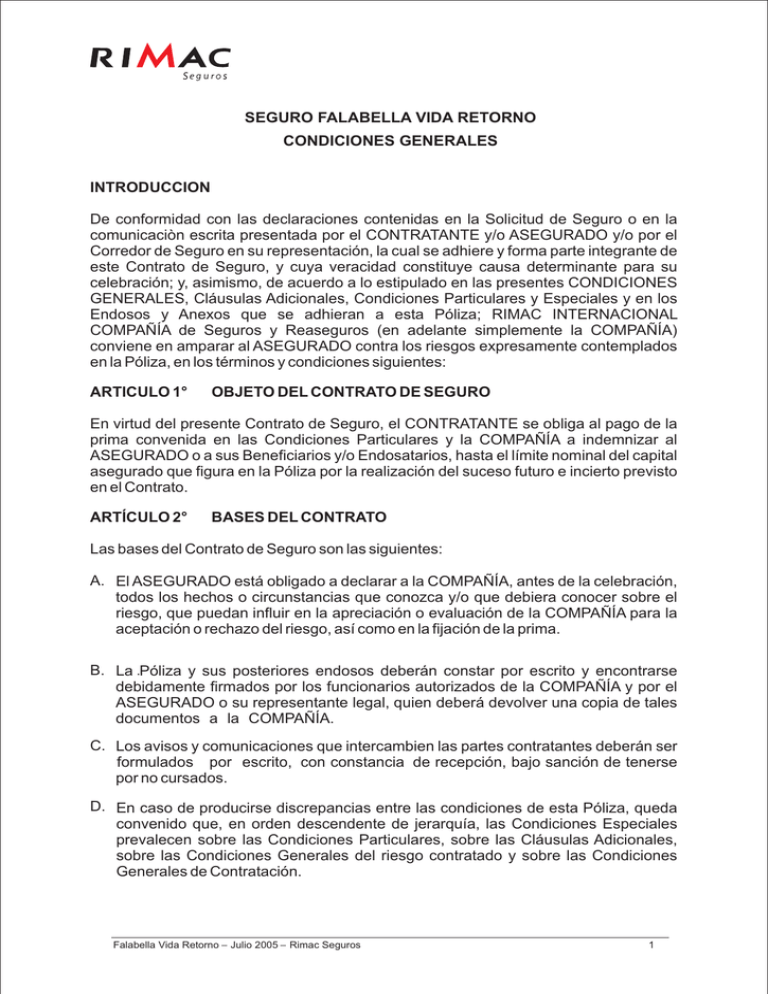 condiciones seguro vida retorno