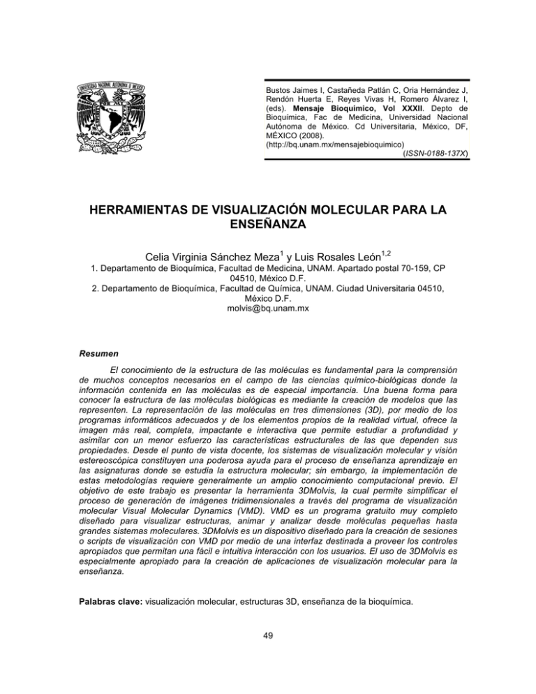 herramientas de visualización molecular para la enseñanza