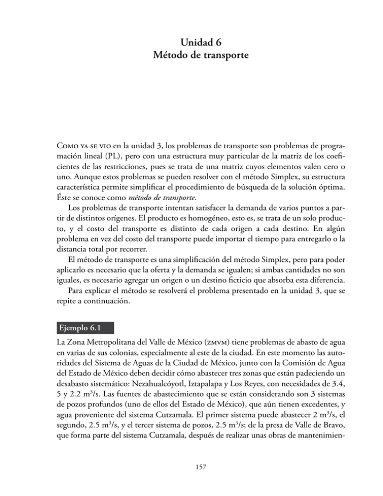 Unidad 6 Método de transporte