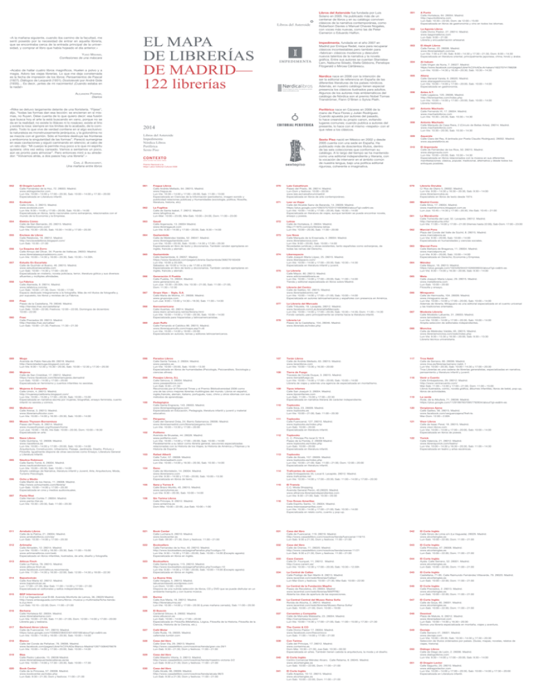 EL MAPA DE LIBRERÍAS DE MADRID