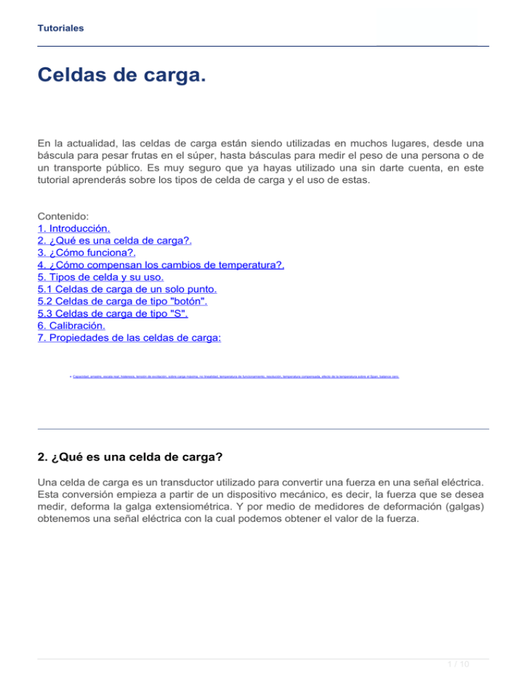 Celdas de carga.
