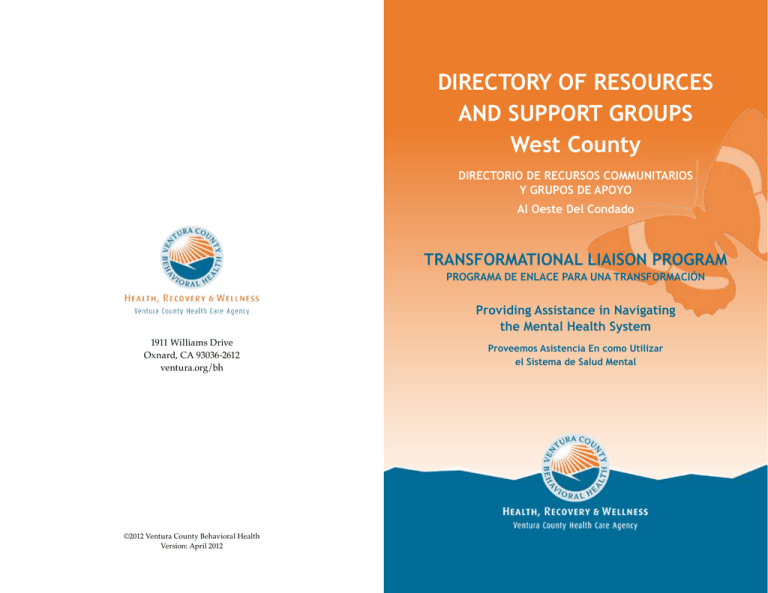 DIRECTORY OF RESOURCES AND SUPPORT GROUPS West