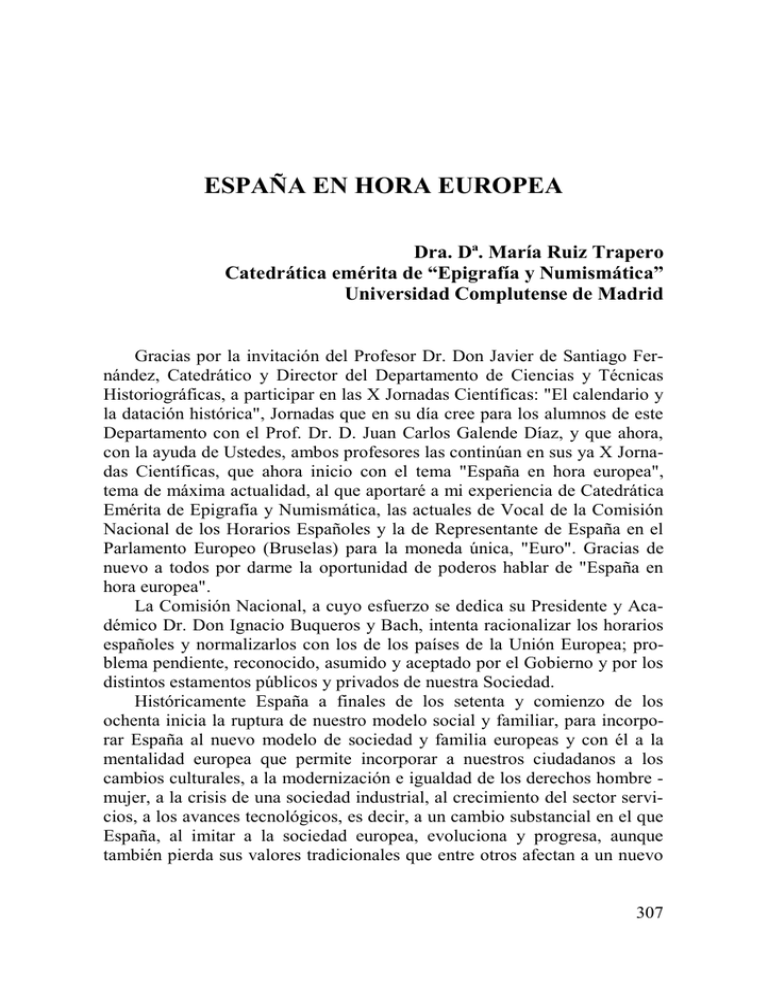España en hora europea. María Ruiz Trapero
