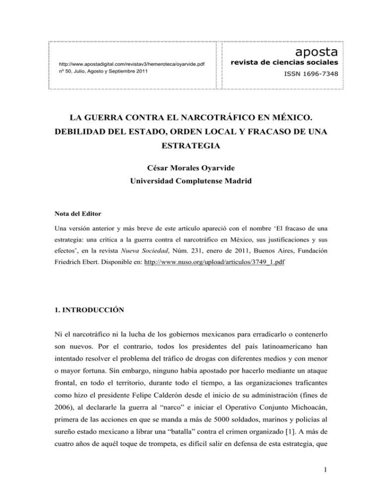 LA GUERRA CONTRA EL NARCOTRÁFICO EN MÉXICO
