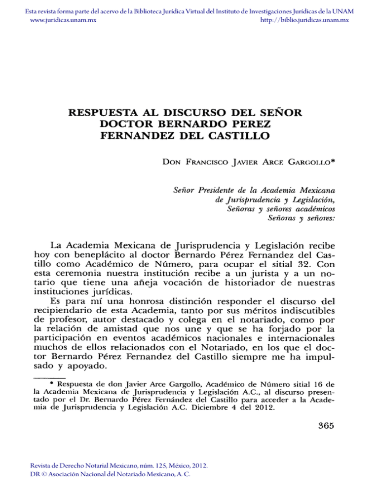 doctor bernardo perez fernandez del castillo