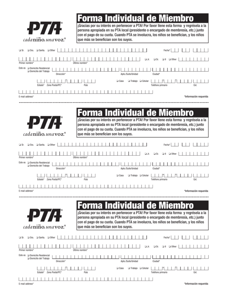 Forma Individual de Miembro Forma Individual de Miembro Forma