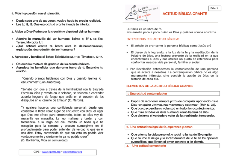 actitud bíblica orante