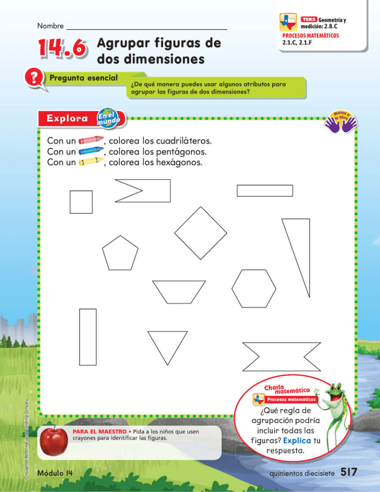 Agrupar figuras de dos dimensiones