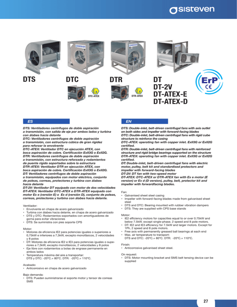 DTS DTC DTR DT DT-2V DT-ATEX-E DT-ATEX-D
